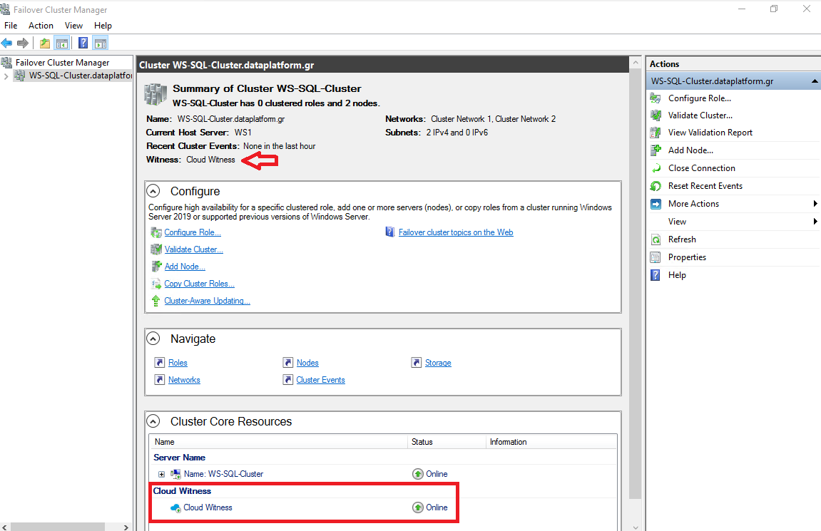 How to define an Azure Storage Account as Cloud Witness in Windows Failover Cluster Quorum ...