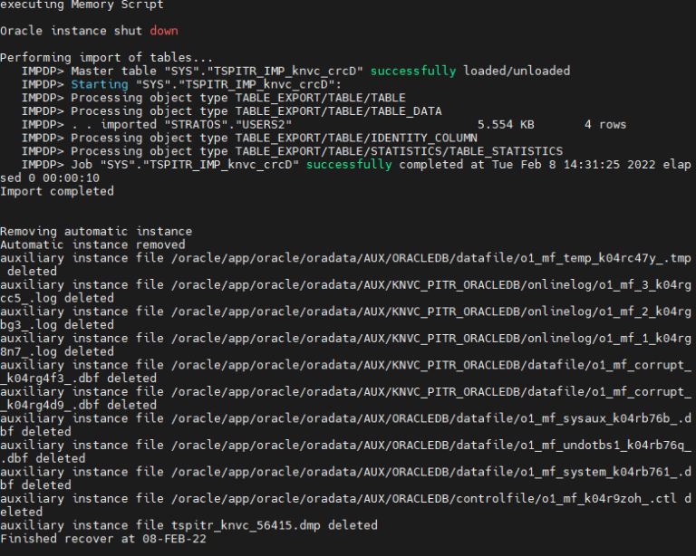 How to restore a table to a specific point in time in Oracle Database ...