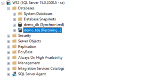 How do we add a database that has TDE Encryption enabled to a SQL ...